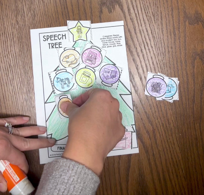Speech Christmas Tree ~ One Page Speech and Language Craft – Panda ...