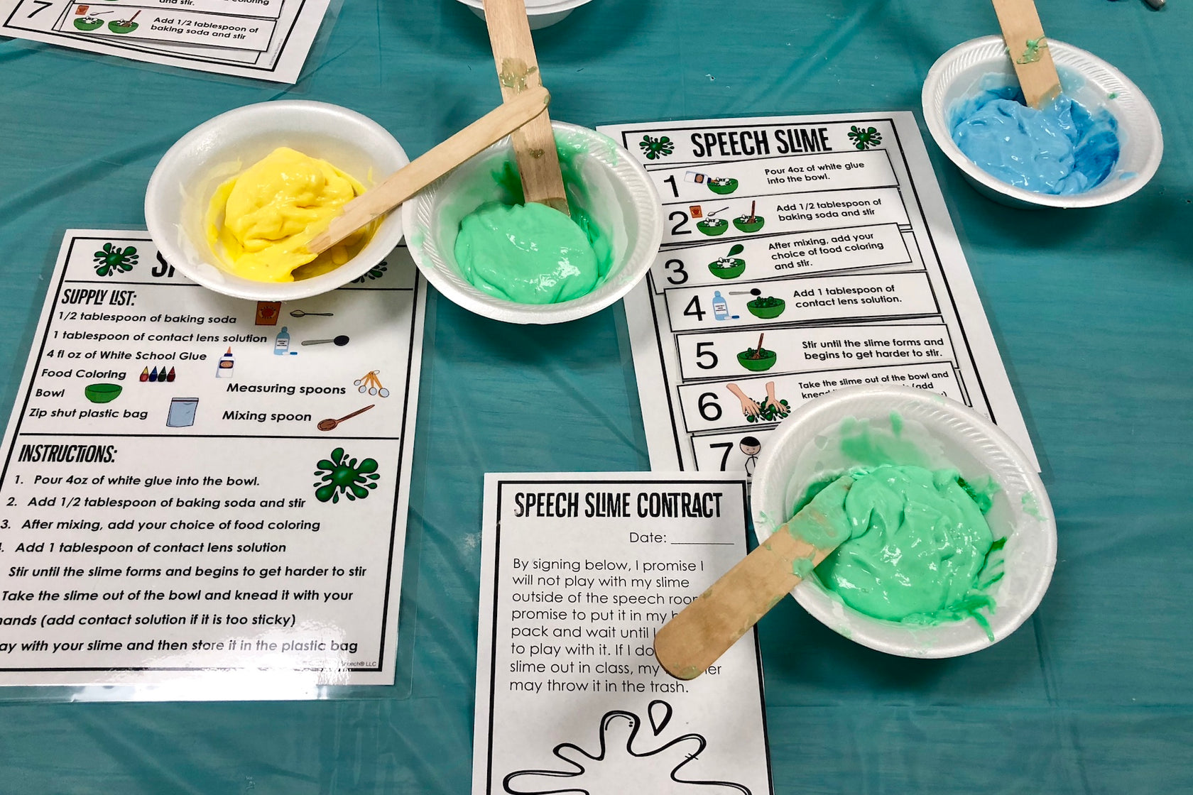 Speech Slime! Speech Therapy Science Experiment Visuals and Worksheets ...