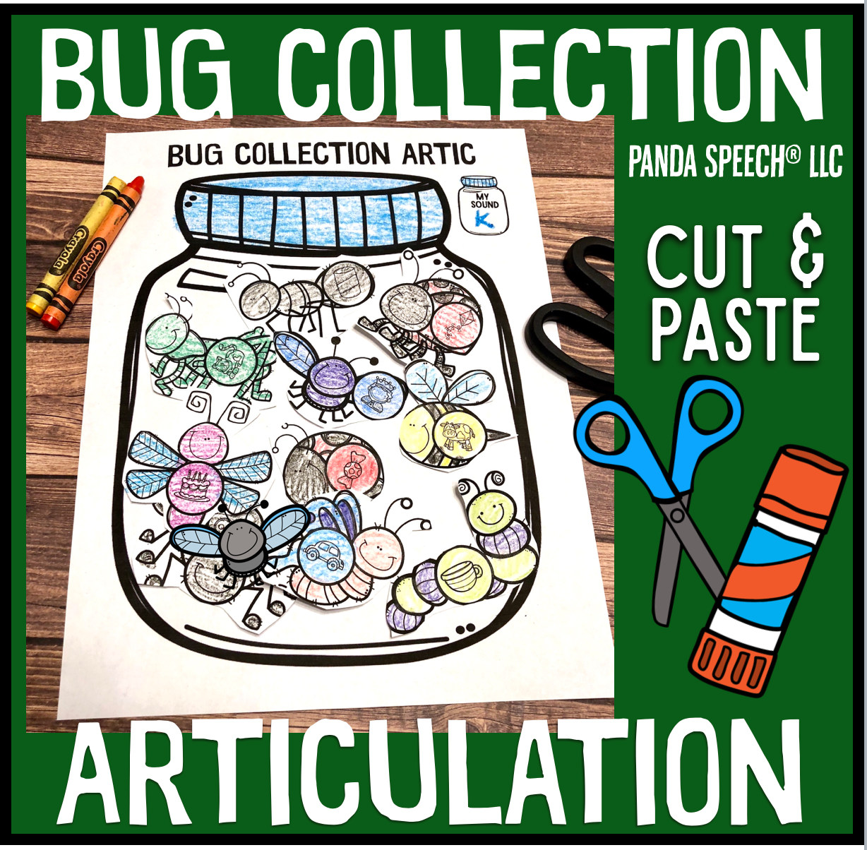Articulation Bug Collection~ Speech Therapy Cut & Paste Craft – Panda ...