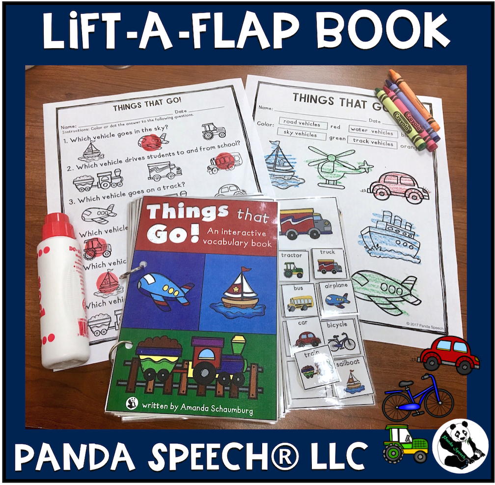 Things that Go! Lift a Flap Book (Print & Make Book) – Panda Speech Therapy