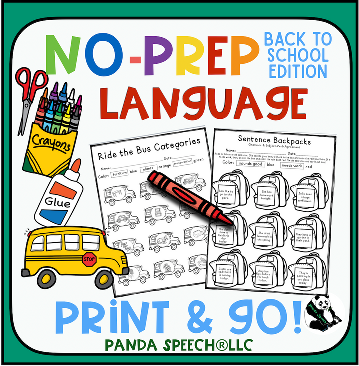 No Prep Worksheet Packs for Speech Therapy – Panda Speech Therapy