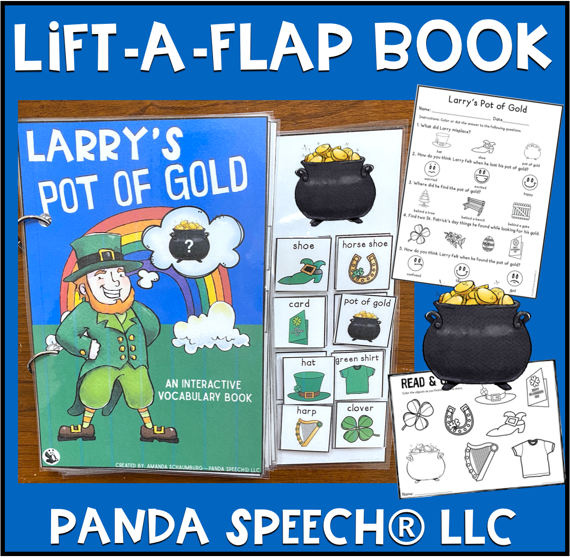 Larry's Pot of Gold Lift a Flap Book (Print & Make Book) – Panda Speech ...