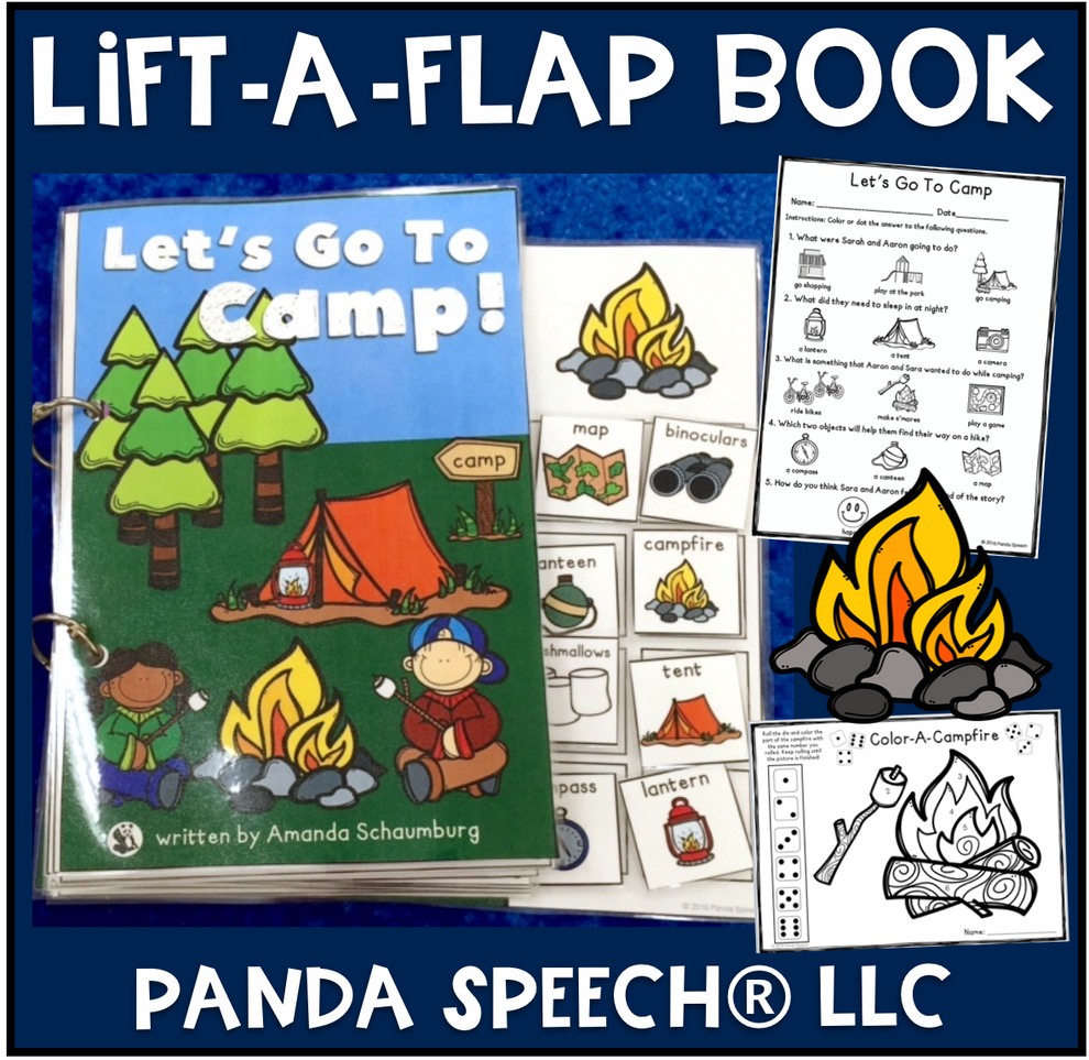 Let's go to Camp! Lift a Flap Book (Print & Make Book) – Panda Speech LLC