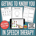Getting to Know You in Speech Therapy ~ Print & Go – Panda Speech LLC