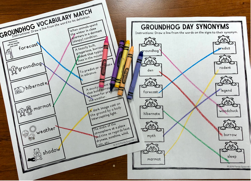 Groundhog day Vocabulary No-Print Unit ~ Print & Go – Panda Speech LLC