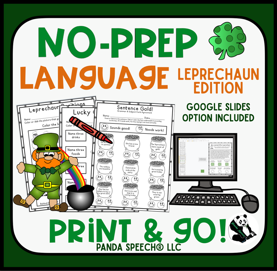 Leprechaun Prep Language Pack (Quick pack!) – Panda Speech Therapy