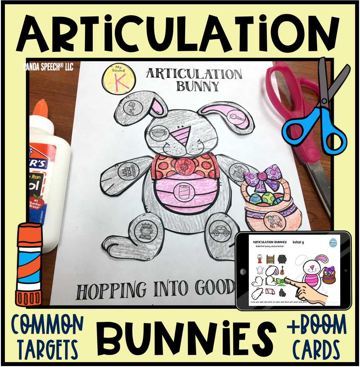 Articulation Bunnies ~ Speech Therapy Cut & Paste Craft – Panda Speech LLC
