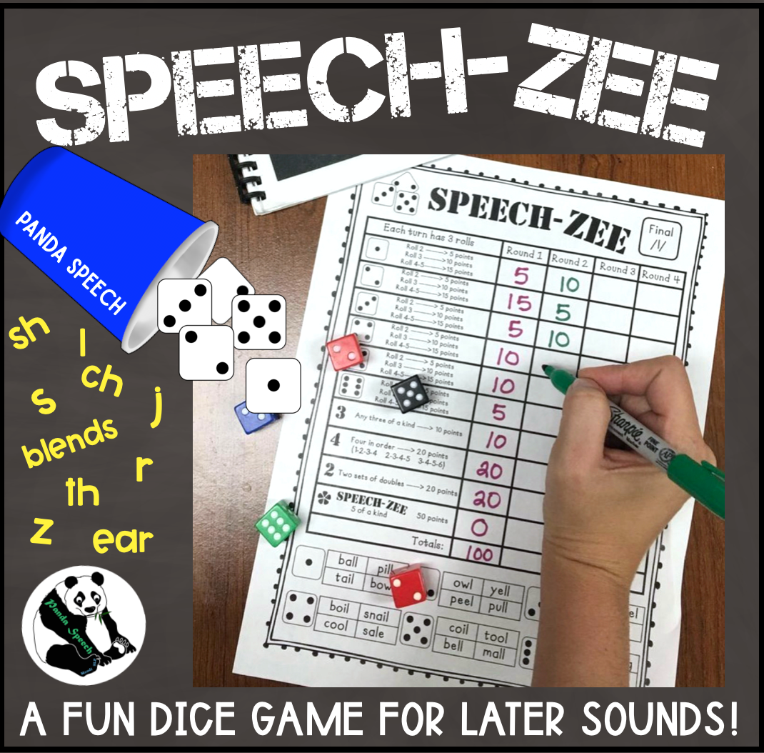 Speech Zee ~ Articulation Dice Game Companion – Panda Speech LLC