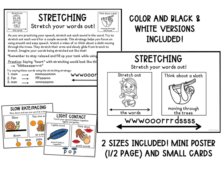 Fluency Strategy Mini- Posters and Practice Sheets ~Stuttering – Panda ...