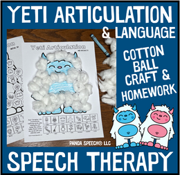 Yeti Articulation and Language! Speech Therapy Cotton Ball craft ...