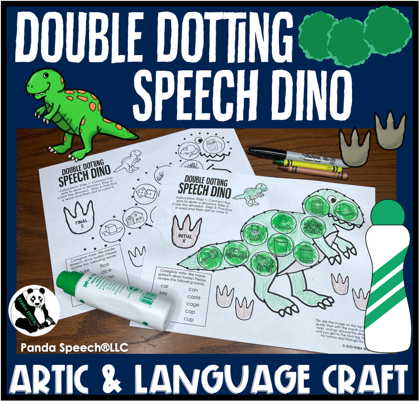Double Dotting Speech Dinosaur ~ A Speech Therapy Art Activity – Panda ...