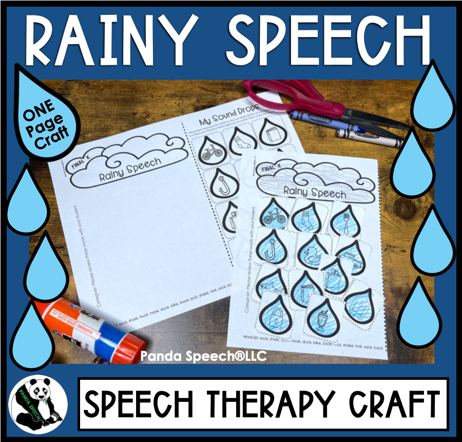 Rainy Speech ~ One Page Speech and Language Craft – Panda Speech LLC