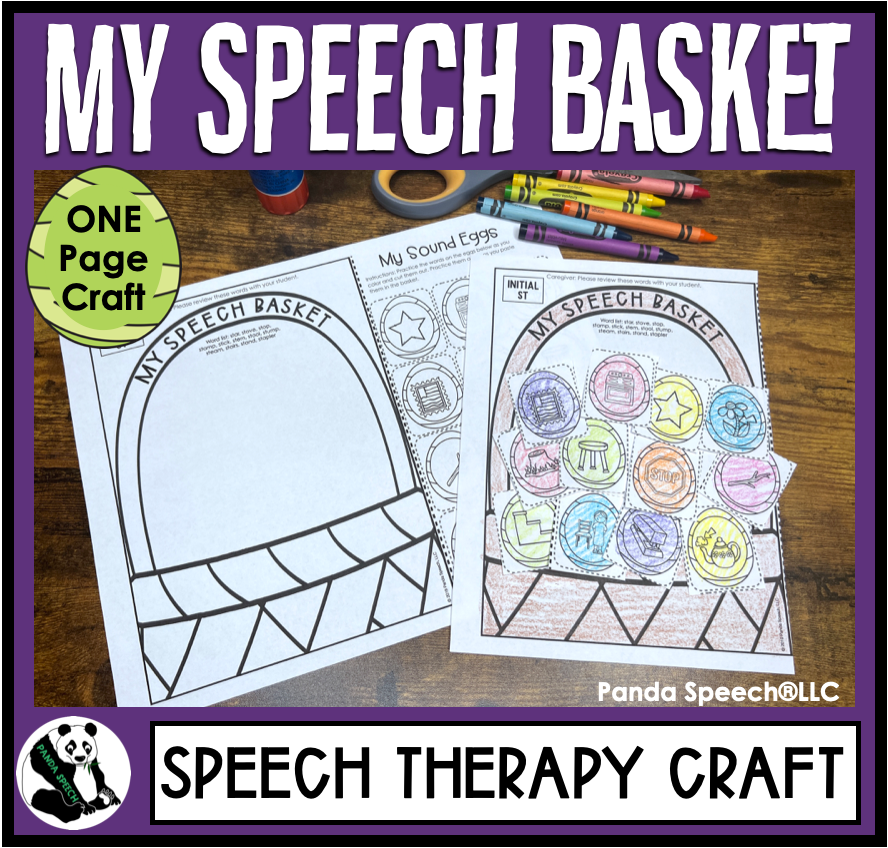 My Speech Easter Basket ~ One Page Speech and Language Craft – Panda ...