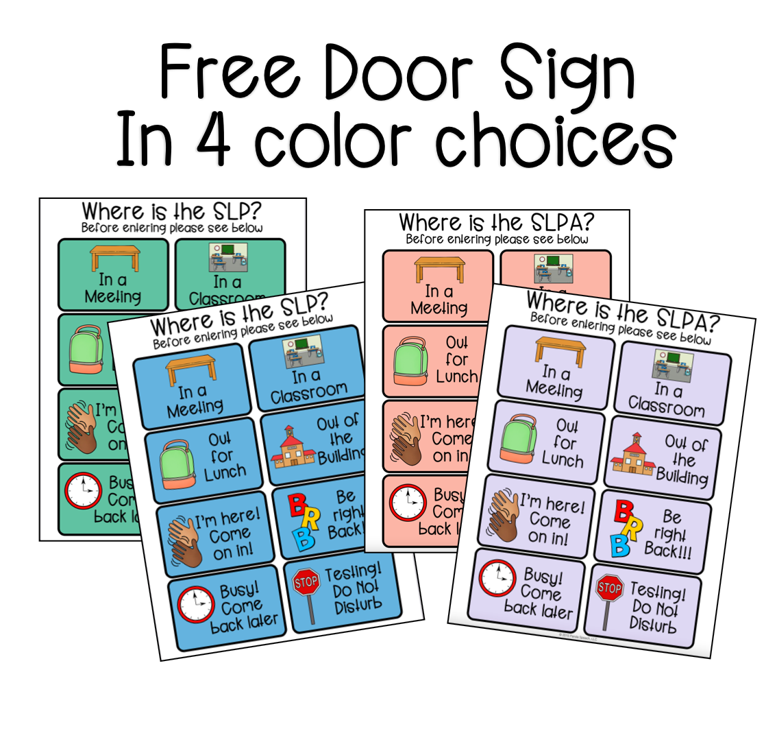 FREE SLP Door Sign ~ Where is the SLP – Panda Speech LLC