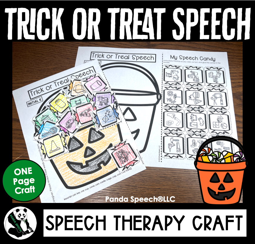Trick or Treat Speech ~ One Page Speech and Language Craft – Panda ...