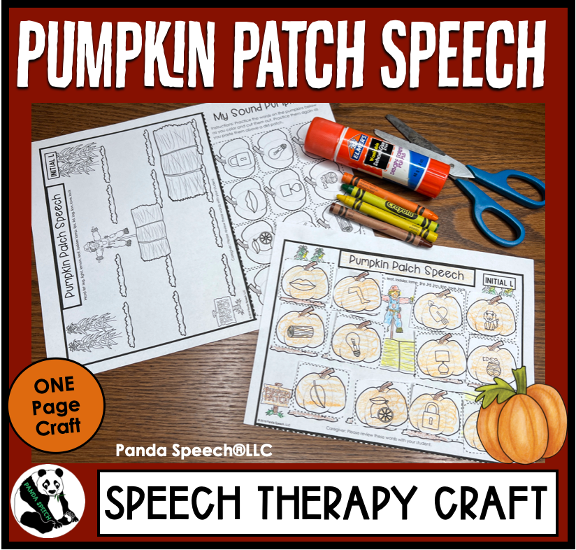Pumpkin Patch Speech ~ One Page Speech and Language Craft – Panda ...