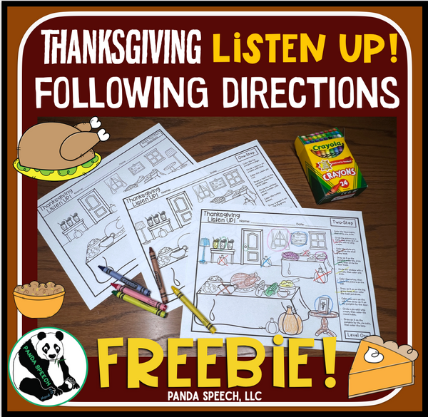 Thanksgiving Dinner Listen Up! Following Directions Freebie – Panda ...