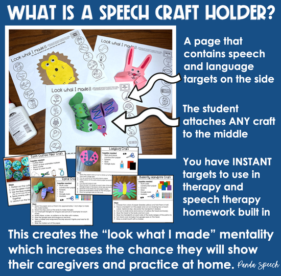 Look What I Made! Craft Holders ~ Print & Go for Speech Therapy – Panda ...