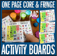 Core and Fringe One Page Activity Boards ~ AAC – Panda Speech LLC