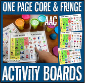 Core and Fringe One Page Activity Boards ~ AAC – Panda Speech LLC