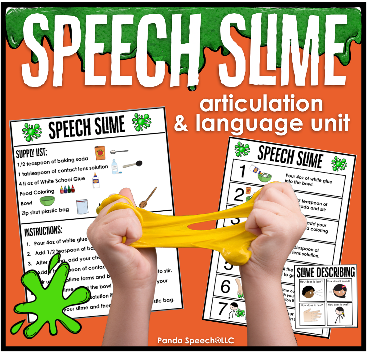 Speech Slime! Speech Therapy Science Experiment Visuals and Worksheets ...