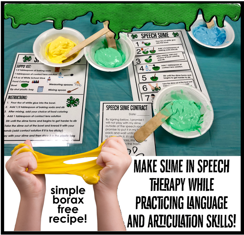 Speech Slime! Speech Therapy Science Experiment Visuals and Worksheets ...