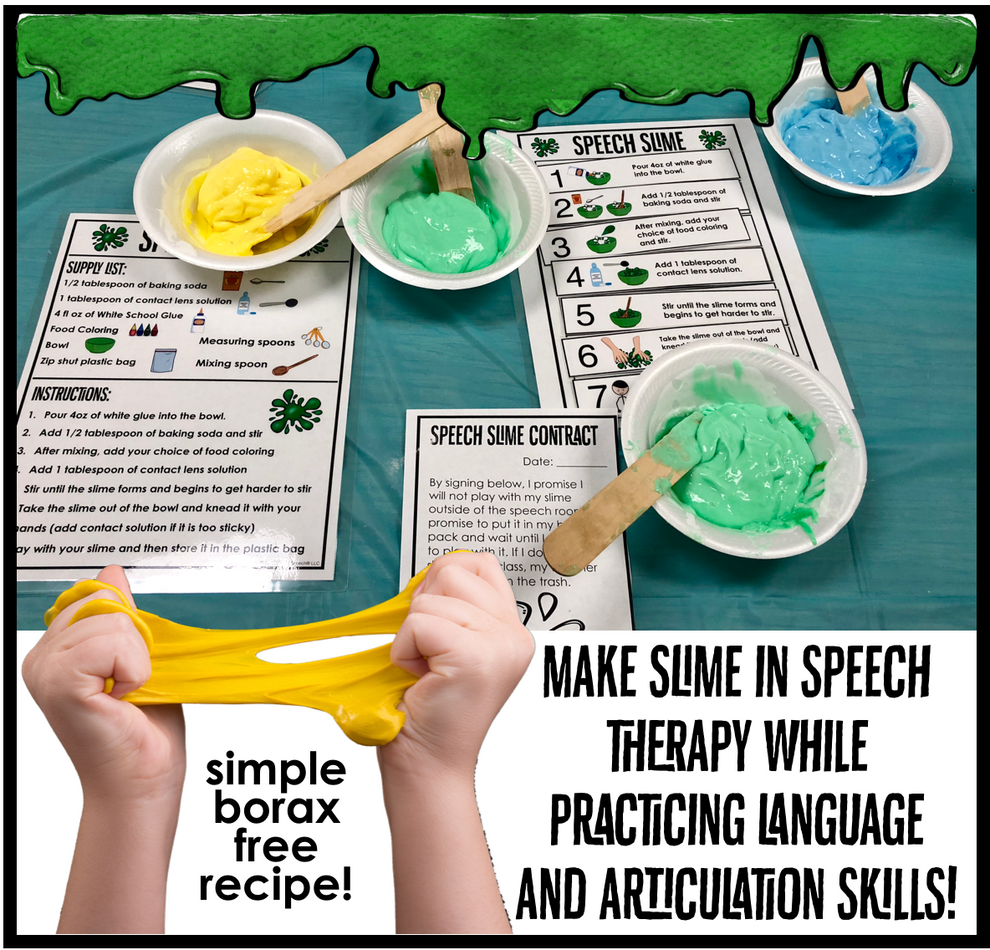 Speech Slime! Speech Therapy Science Experiment Visuals and Worksheets ...