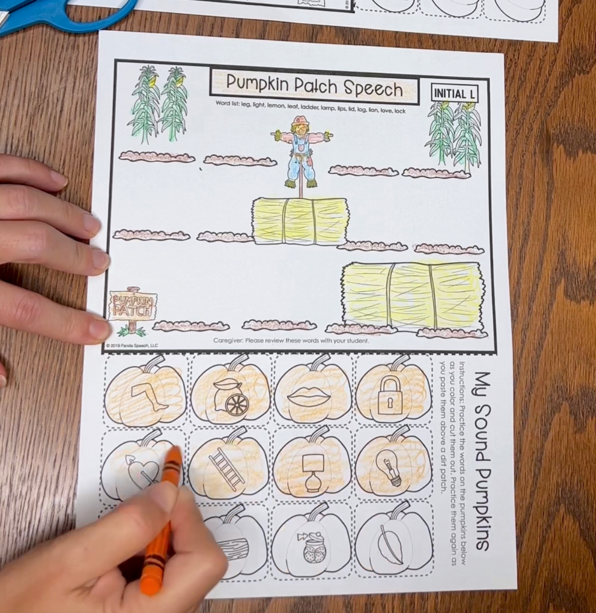 Pumpkin Patch Speech ~ One Page Speech and Language Craft – Panda ...