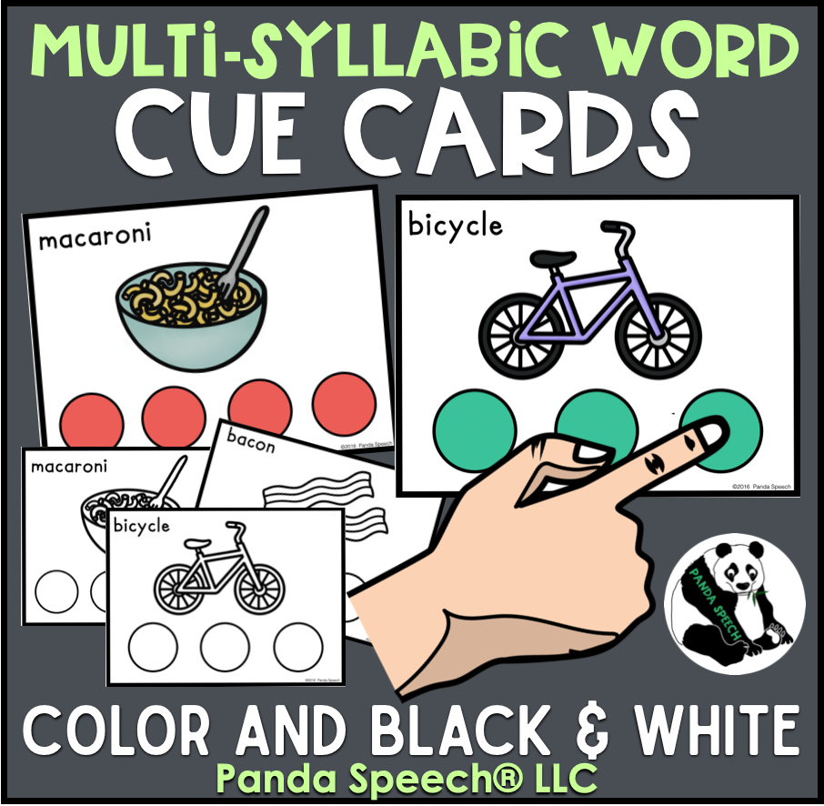 Multi-Syllabic Cue Cards for Speech Therapy (tactile cues!) – Panda ...