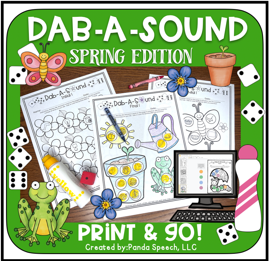 Dab a Sound Spring ~ Print & Go for Articulation SpeechTherapy – Panda ...