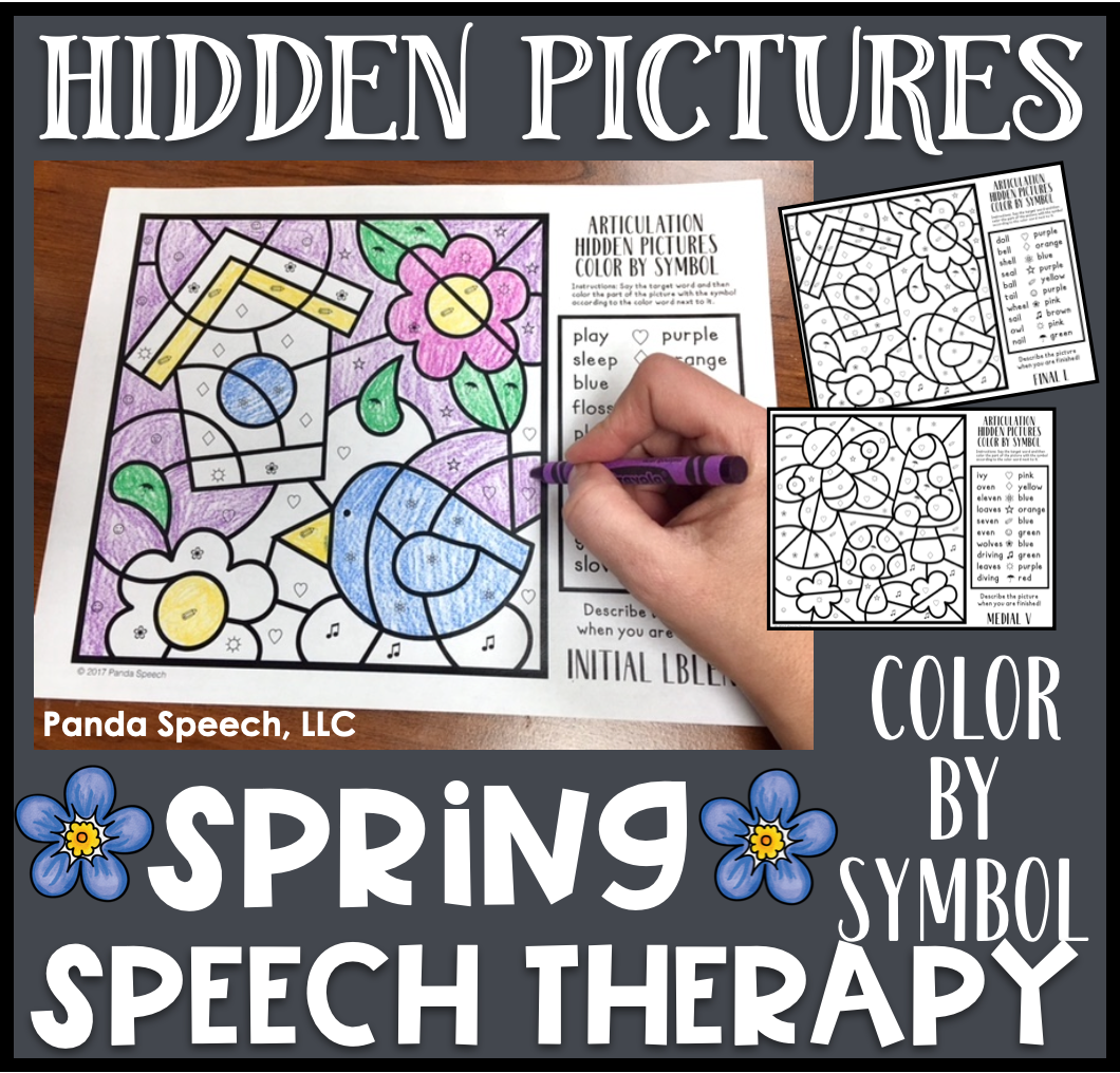 Color by Symbol Hidden Pictures ~ Print & Go Coloring Pages for Speech ...