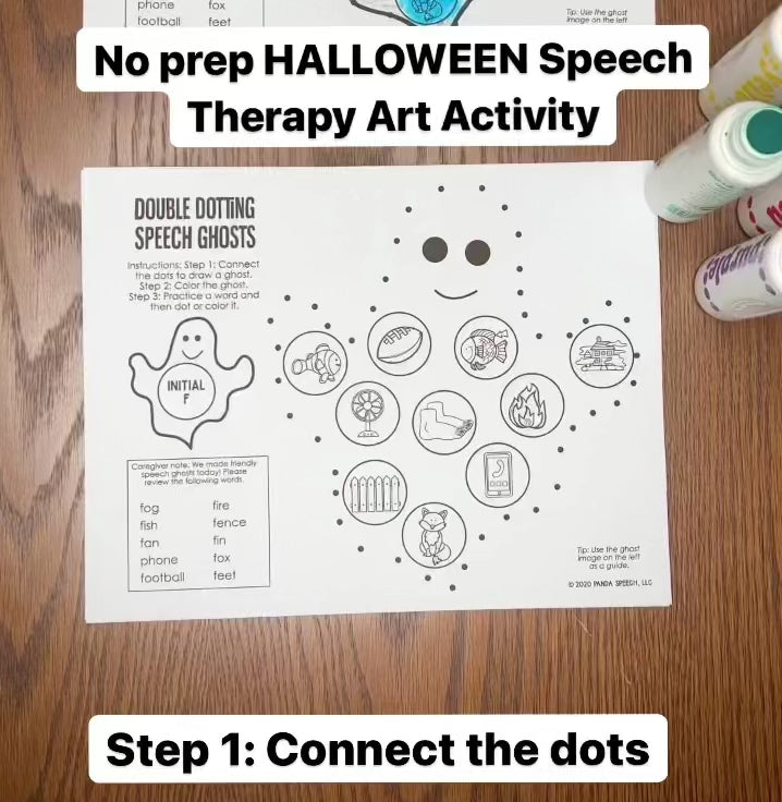 Double Dotting Speech Ghost ~ A Speech Therapy Art Activity – Panda ...