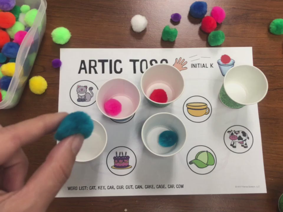 Vocab Toss Toy Companion for Pom Poms & Paper Cups (Articulation ...