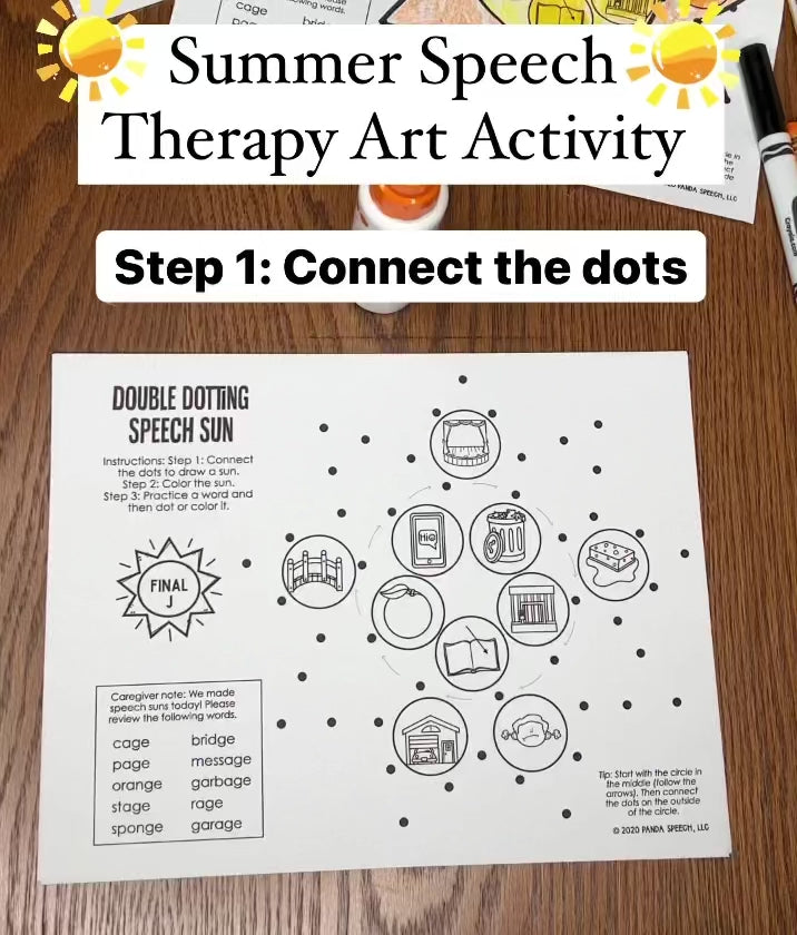 Double Dotting Speech Sun ~ A Speech Therapy Art Activity – Panda ...