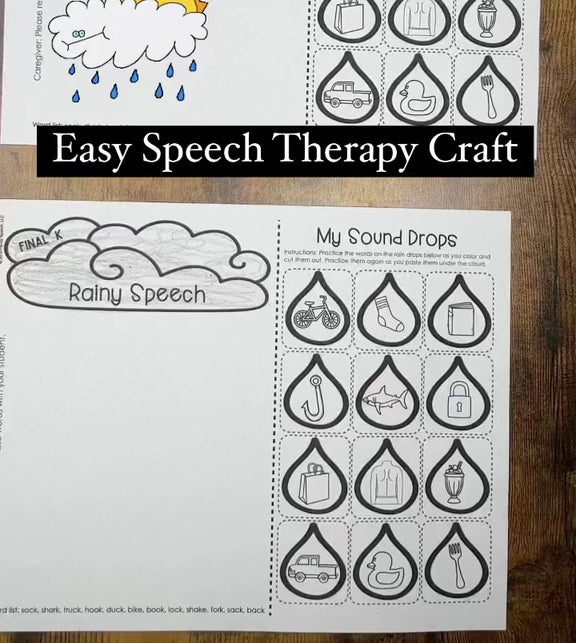 Rainy Speech ~ One Page Speech and Language Craft – Panda Speech LLC
