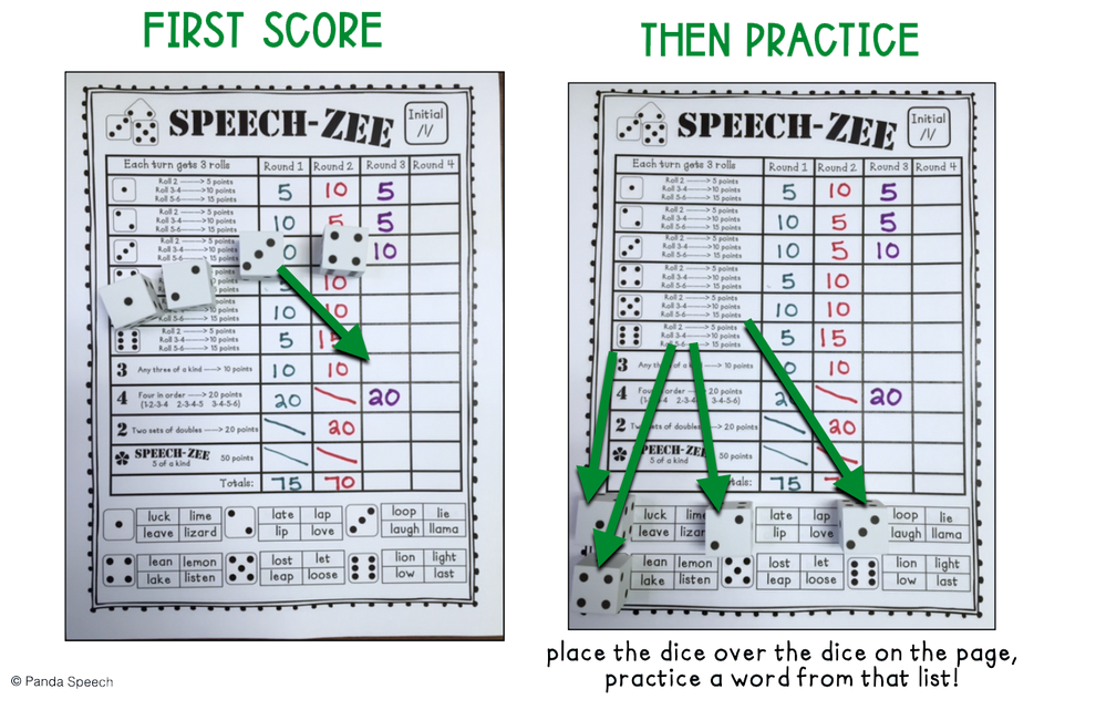 Speech Zee ~ Articulation Dice Game Companion – Panda Speech LLC