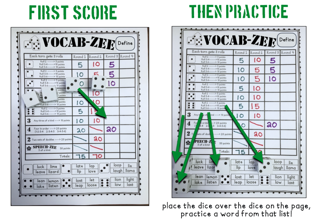 Vocab Zee ~ Articulation Dice Game Companion – Panda Speech LLC